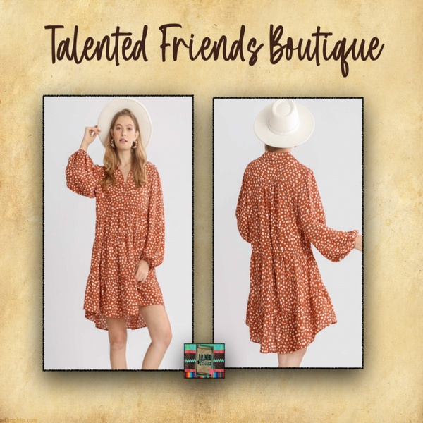 Miss Can't Be Outdone Dress - Burnt Orange – Talented Friends Boutique ...